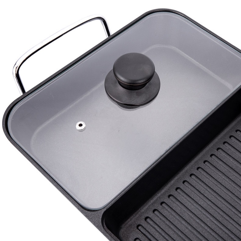 Europlus 3 In 1 Electric Non Stick Steamboat and BBQ Barbeque Grill Pan ...