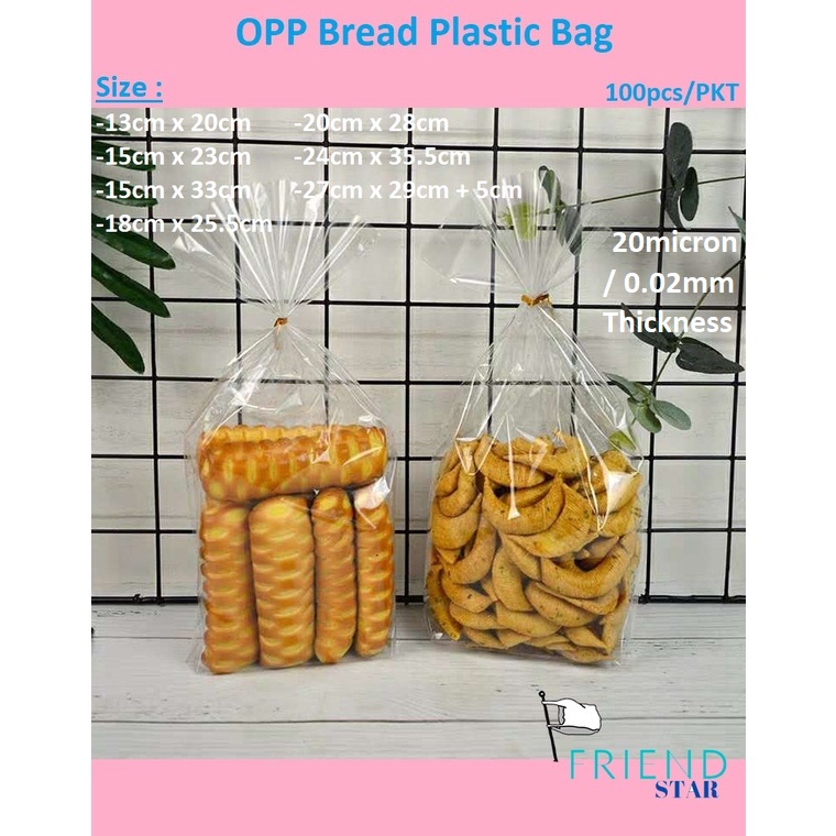 Beg Plastik [200pcs] [7 Sizes] Opp Transparent Bread Plastic Bag ...