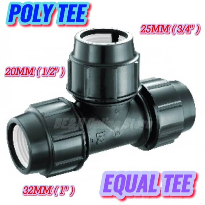 POLY PIPE FITTING FEMALE SOCKET ELBOW TEE END CAP STRAIGH COUPLER EQUAL ...
