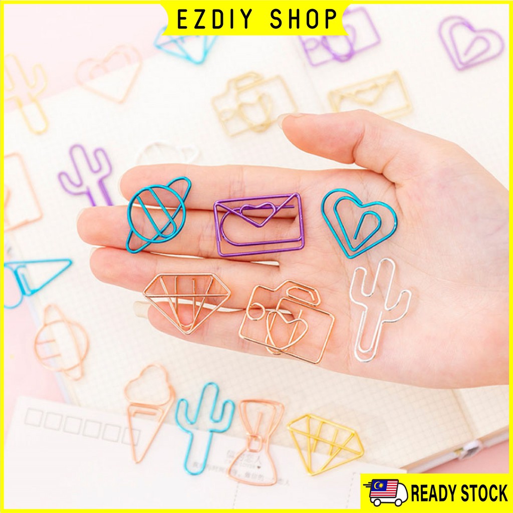 Metal Bookmark Clips Paper Clip File Clips Love Envelope Klip Kertas ...