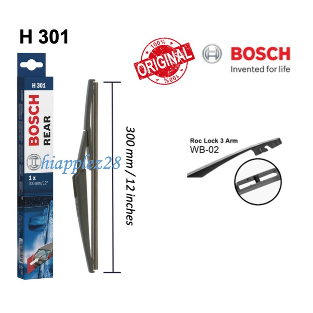 H301 Rear Wiper 300mm/12" BOSCH (ORIGINAL) 3397004629 Citroen C3 Dacia ...