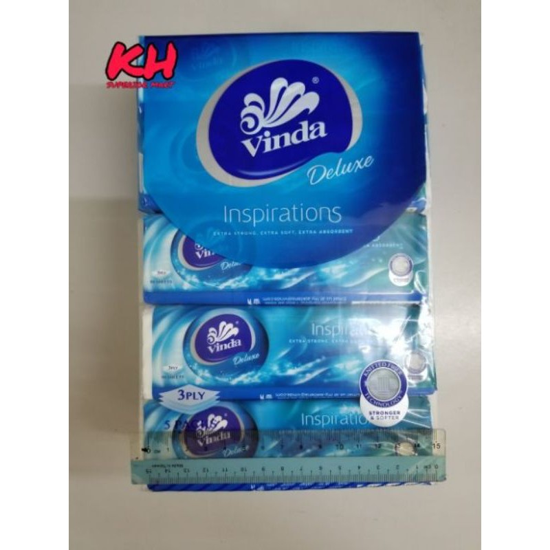 Vinda Deluxe Tissue Soft Pack Large 3ply 90s X 5packs READY STOCK ...