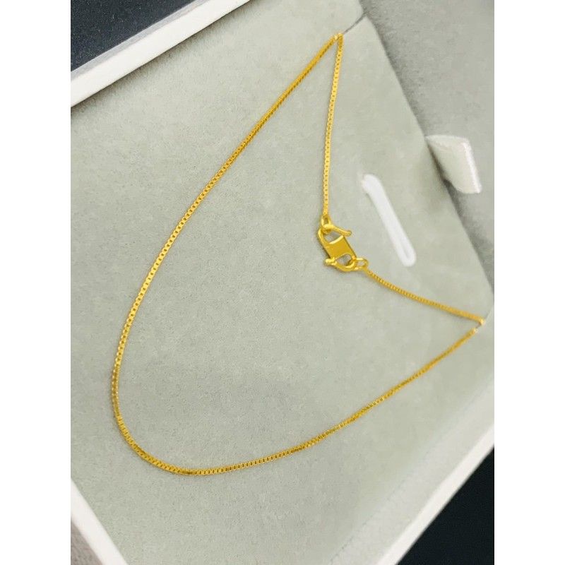 Emas 375 rantai leher nipis design Italy 44cm (box chain) | Shopee Malaysia