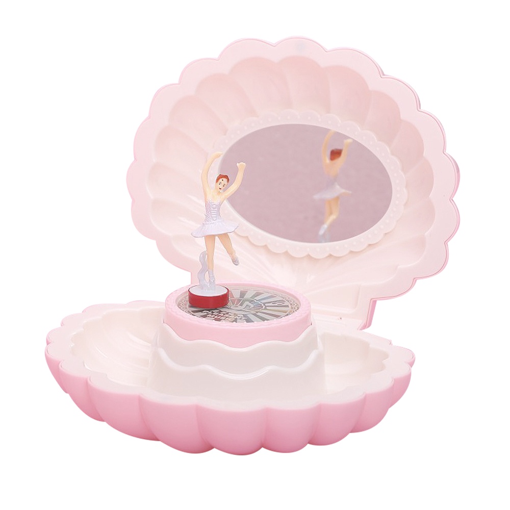 Shell Music Box Dancing Girl With Light Beautiful Mirror Jewelry Box ...