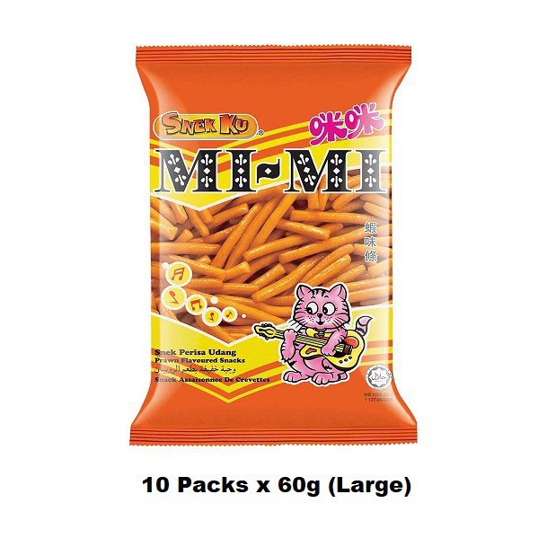 10 Packs MiMi Prawn Flavoured Snack 60g Each HALAL (LOCAL READY STOCKS ...