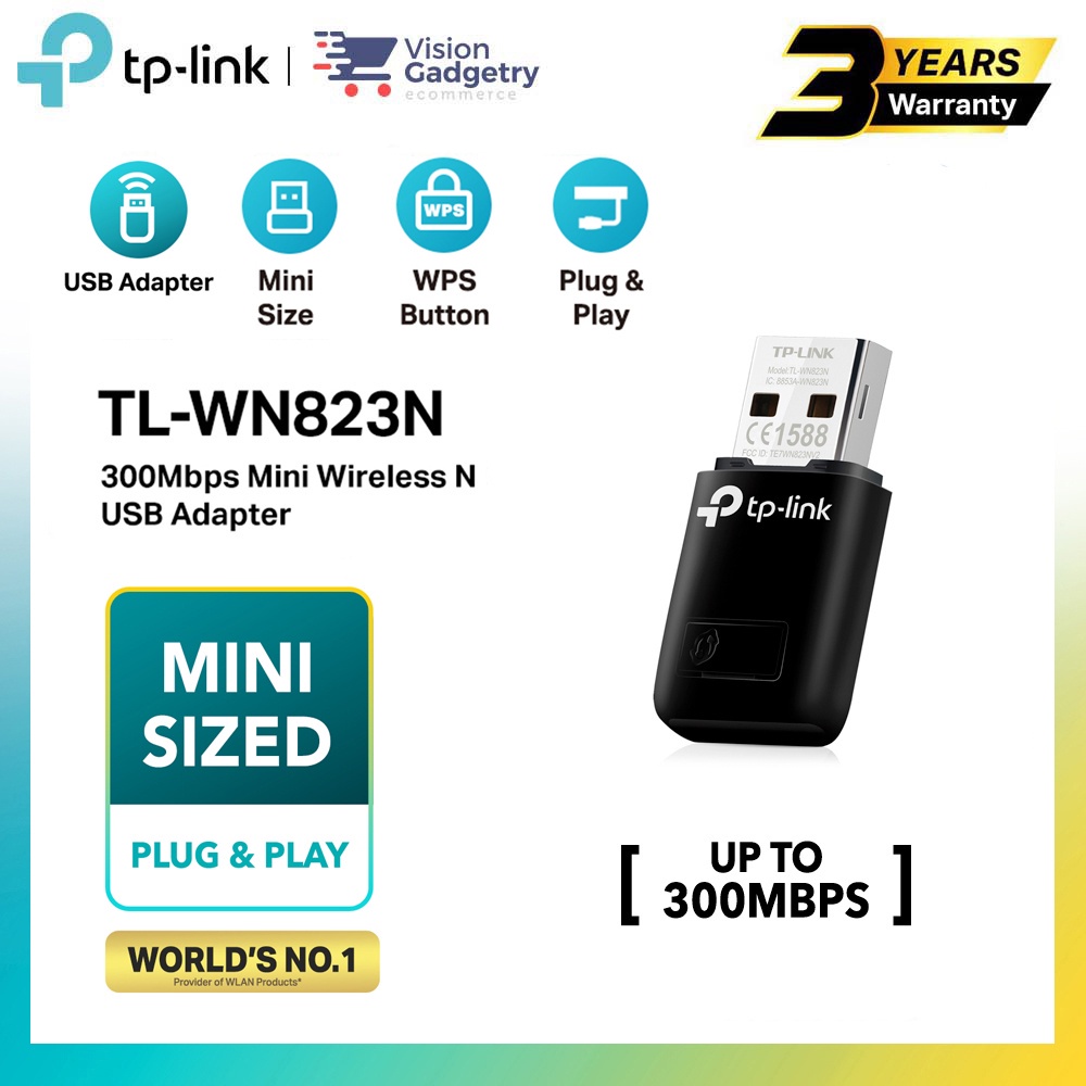 TP-Link TL-WN823N Mini Wireless N USB Adapter WPS Button 300mbps | Shopee Malaysia