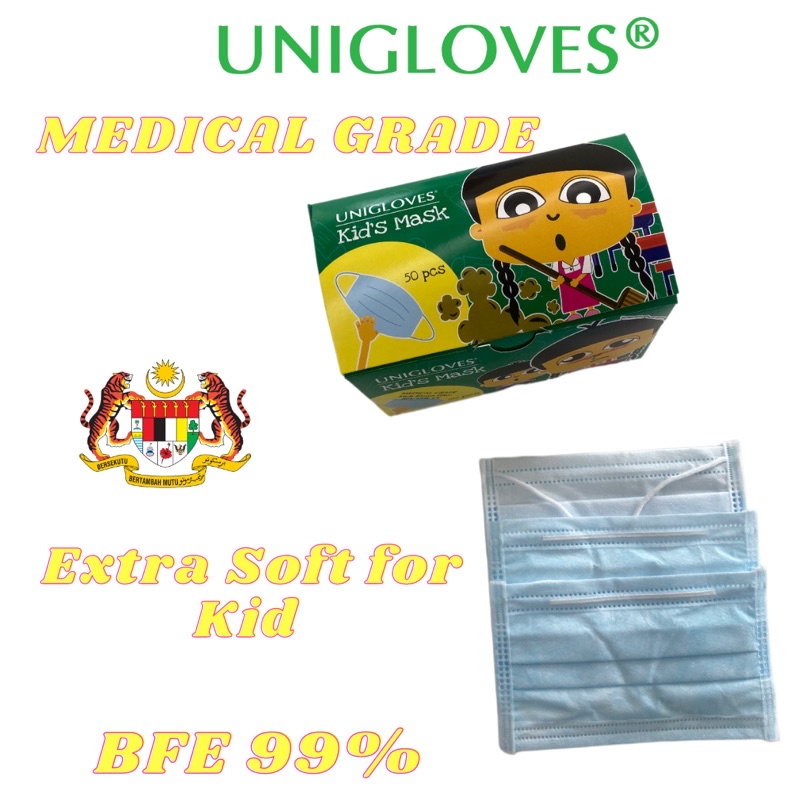 UNIGLOVES MEDICAL KID MASK 3PLY | Shopee Malaysia