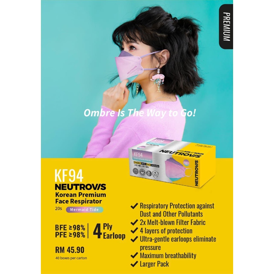 [READY STOCK] NEUTROVIS 4 Ply KF94 Korea Premium Respirator - MERMAID ...
