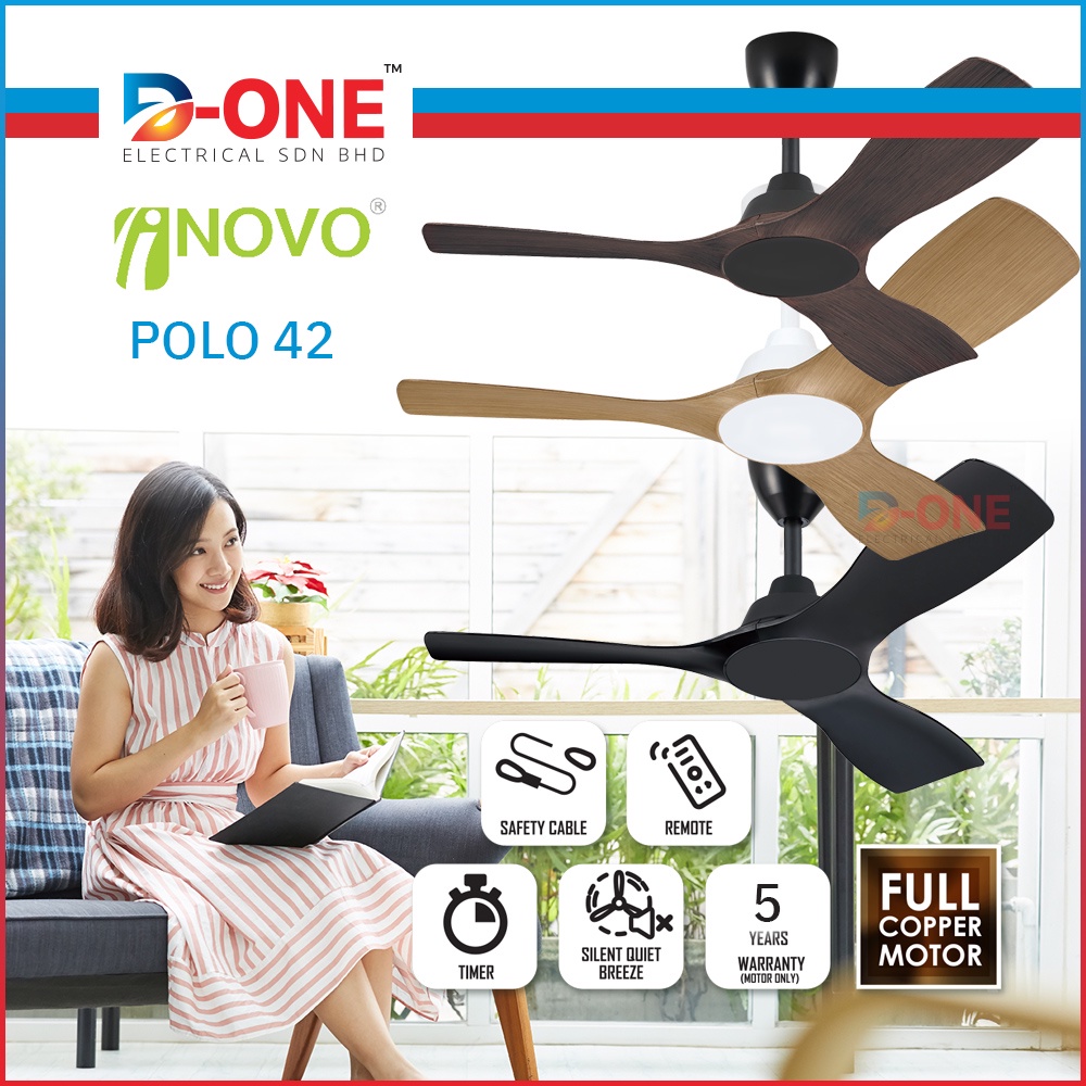Inovo DC Motor Ceiling Fan - Model: POLO 42" | Shopee Malaysia