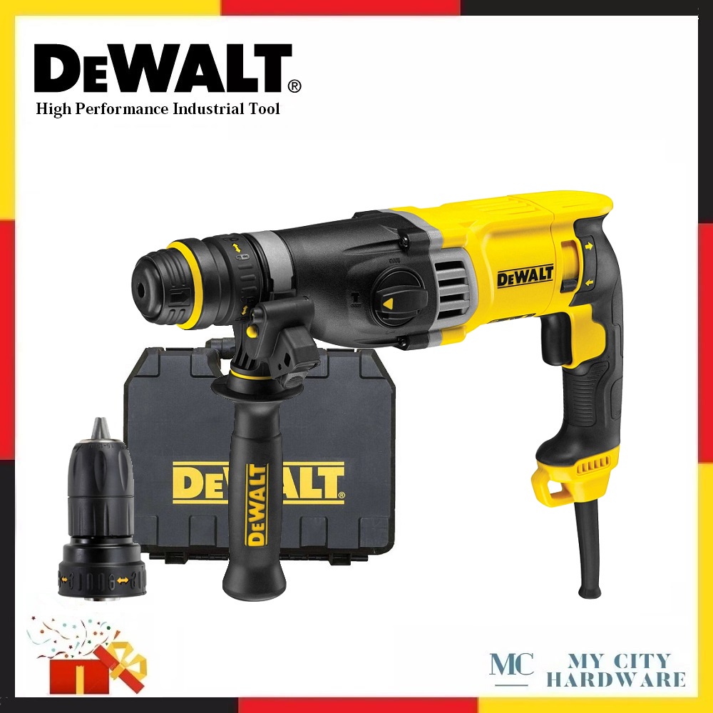 DEWALT D25144K-XD 900W 2kg 28mm 3 Mode Rotary Hammer Drill With Quick ...