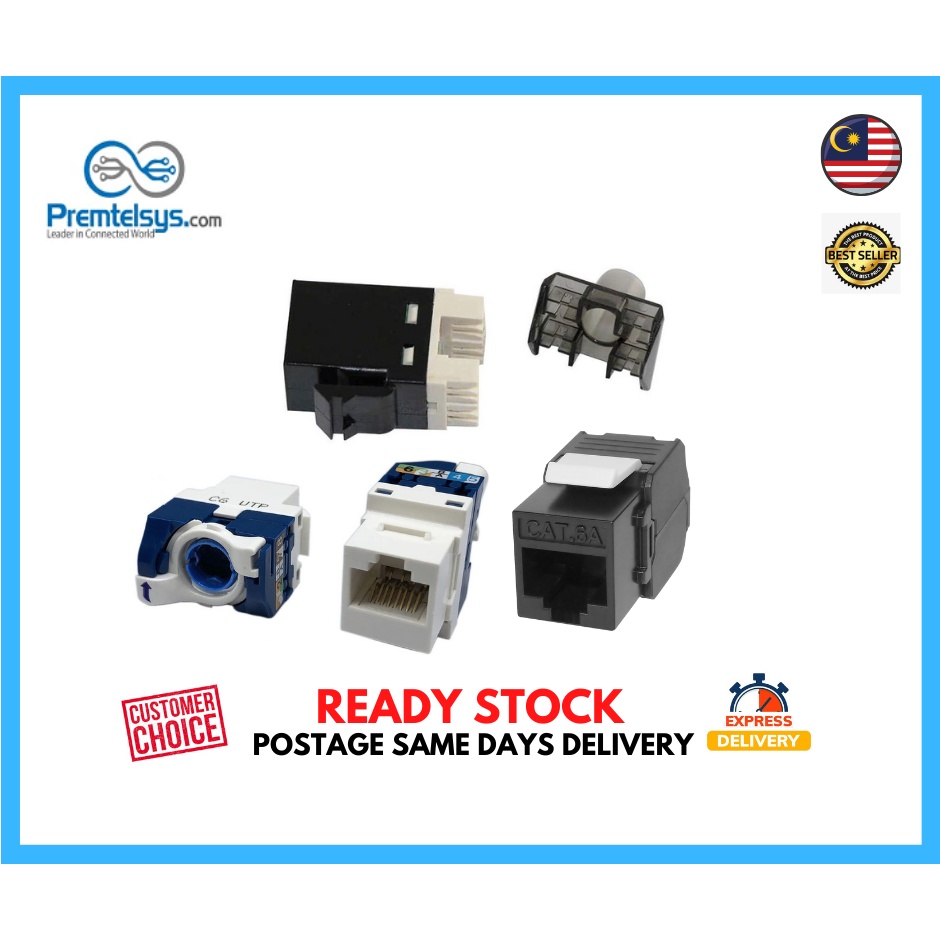Cat6 Modular Jack black/cat6a black/twist turn | Shopee Malaysia