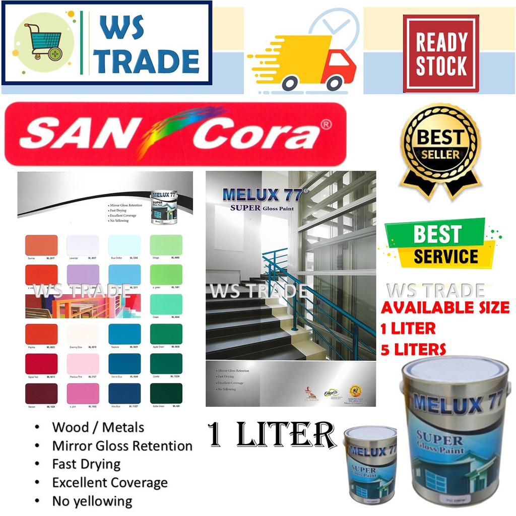 SANcora Melux 77 Super Gloss Paint @ 1Liter (wood / metal surfaces) catalog page 2 | Shopee Malaysia