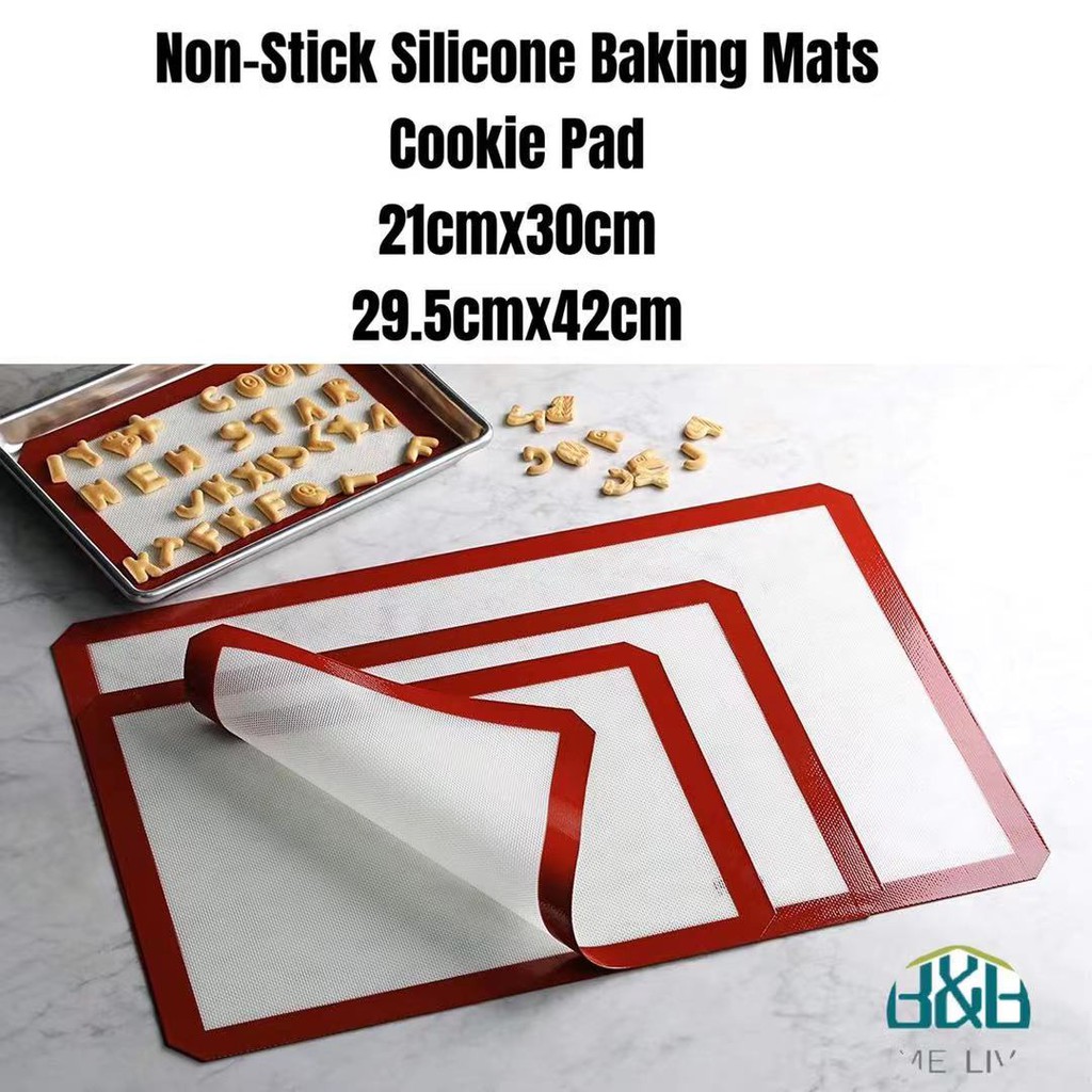 Non-Stick Silicone Baking Mats Cookie Pad Rolling Dough Cooking Mat ...