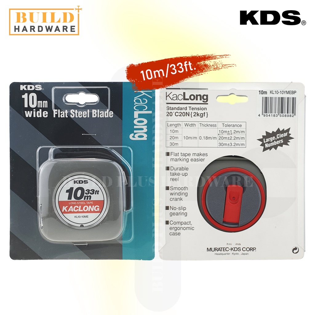 KDS KacLong KL10 Long Steel Tape 10M/20M/30M Measuring Tape 10mm wide Flat Steel Blade Pita ...