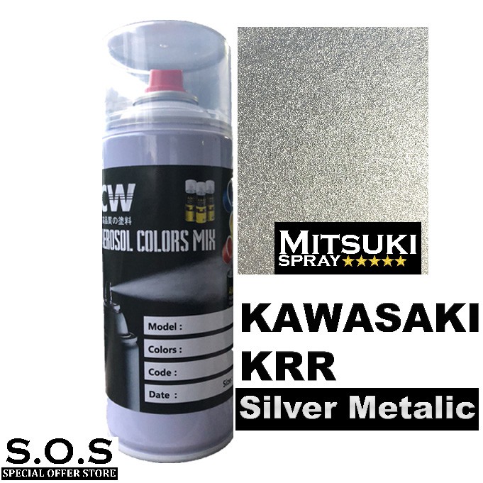 Kawasaki KRR Silver Metalic 2K Paint K17514 Cat Motor Spray 400ml ...