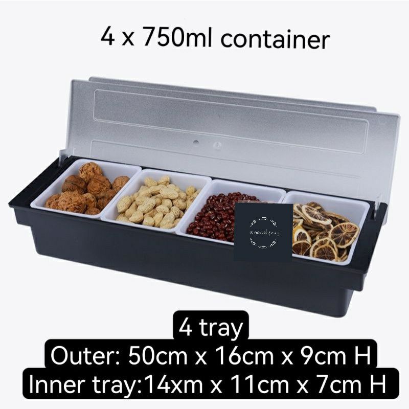 4 / 5 / 6 pints Stainless steel Compartment Condiment Holder ...