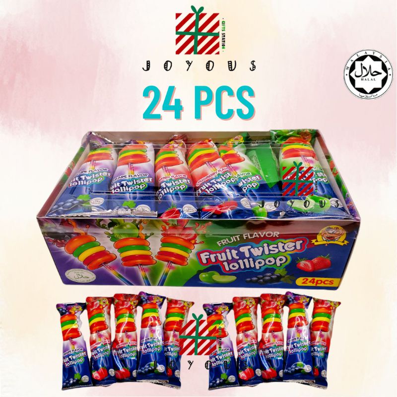 24pcs Fruit Twister Lollipop Fruit Flavor | Shopee Malaysia