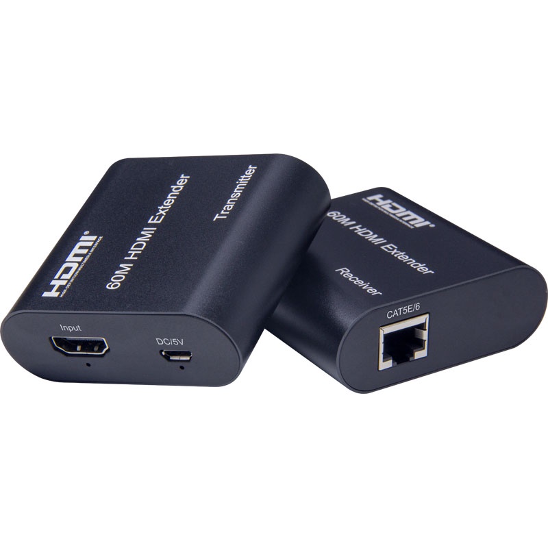 60m RJ45 HDMI Extender Transmitter Receiver Video Converter By Cat5e ...