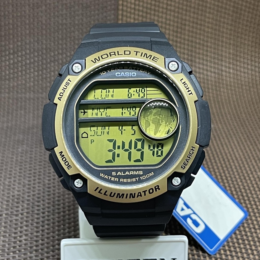 Casio AE-3000W-9A Youth Digital 3 City Simultaneous Time Display ...