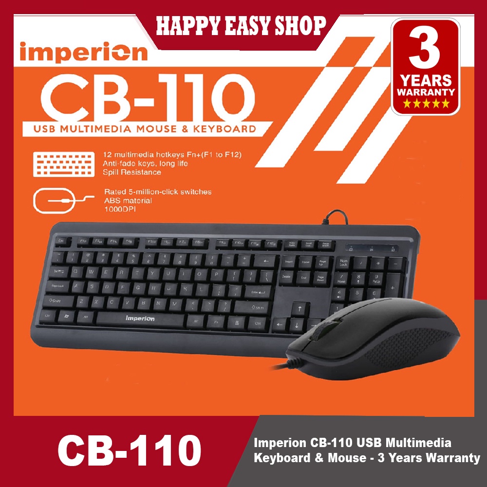 Official Imperion Imperion CB-110 USB Multimedia Keyboard & Mouse - 3 ...