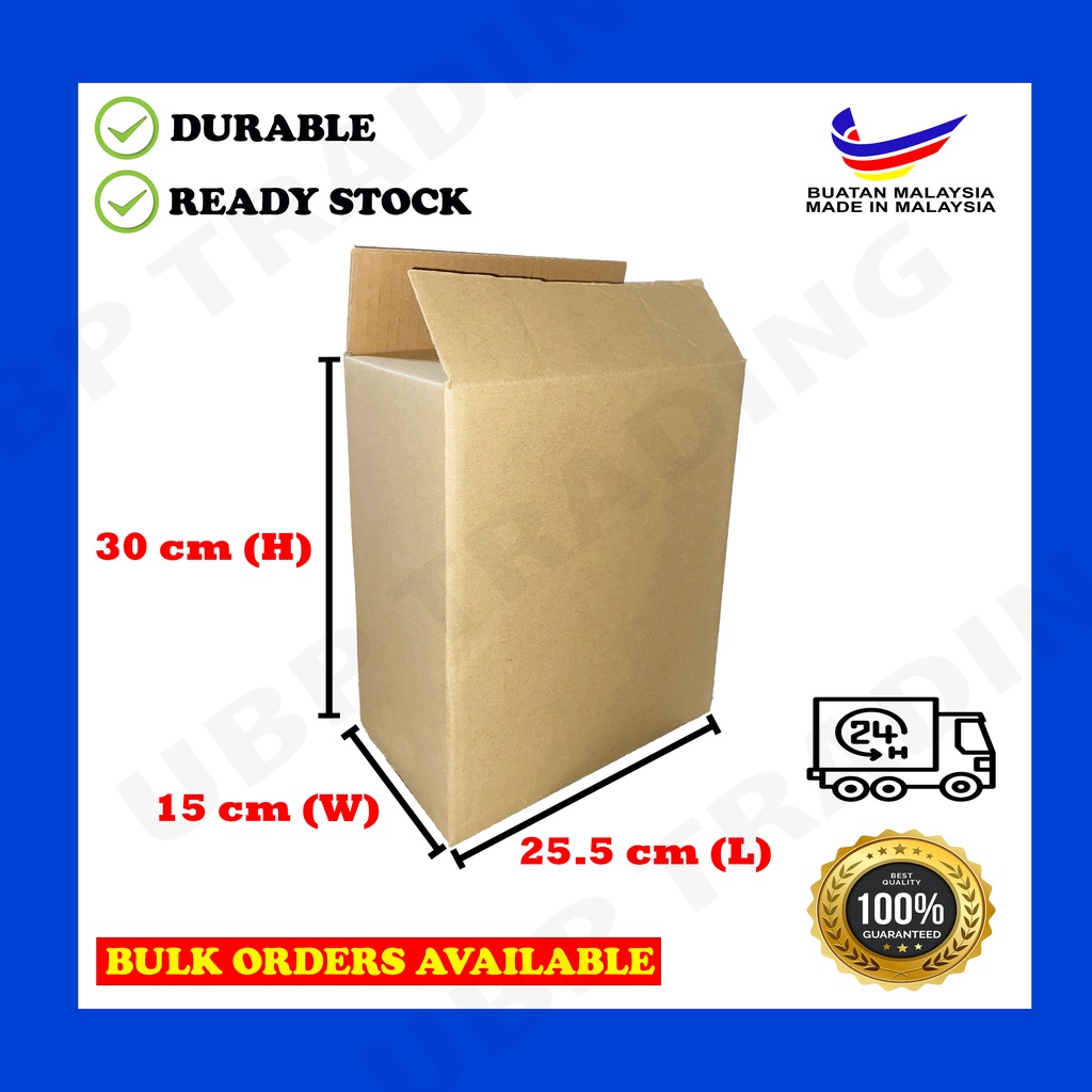25.5cm(L)x15cm(W)x30cm(H) Carton Box Packing Box Courier Box Kotak ...