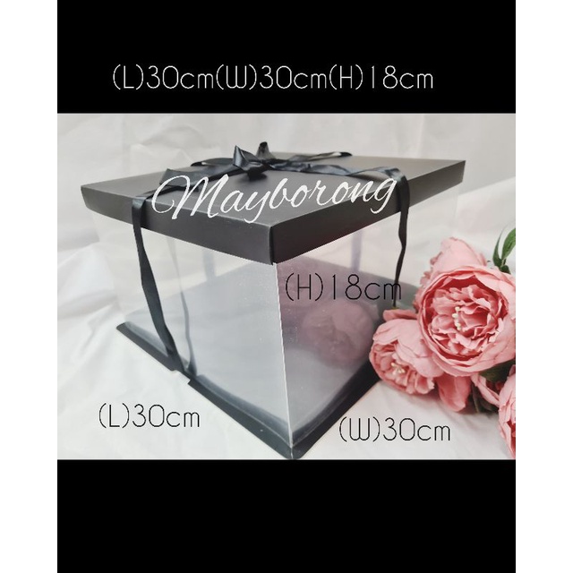Kotak Hantaran Transparent Clear Gift Box Cake Box Kotak Kek Kotak ...