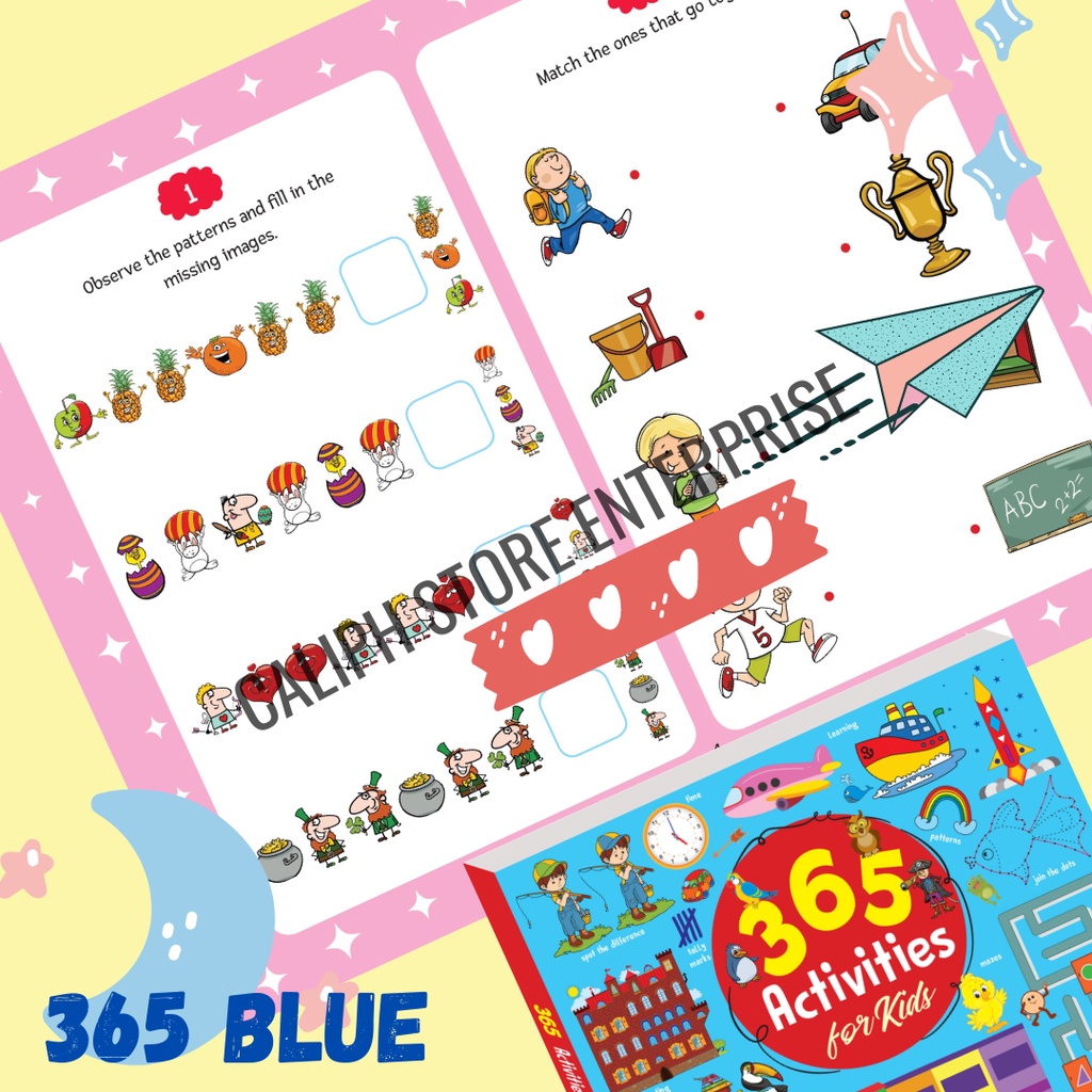 365 Activities Book For Kids Maze Match Coloring Joint Dot Counting ...