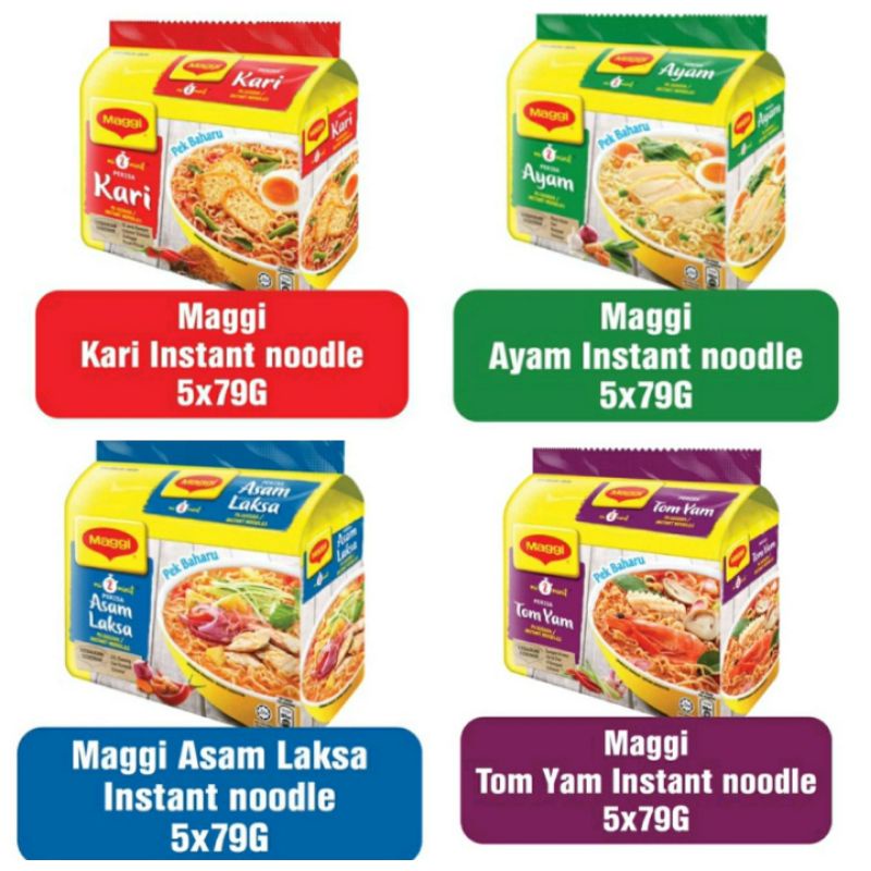 Maggi Megi Maggie Instant Noodles Mee Mi Segera Kari Asam Laksa Ayam ...