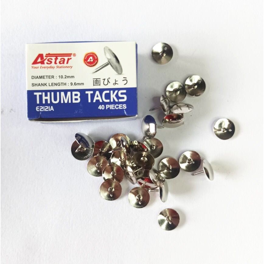 Astar Thumb Tacks (Short & Long ) (E2121A /S206) 40pcs/box | Shopee ...