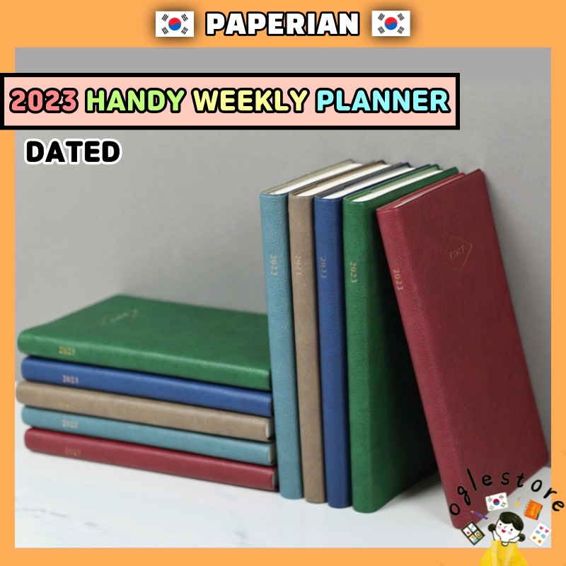 Korea 2023 Weekly Planner Small Size Leather Planner Pvc Pocket Korea ...