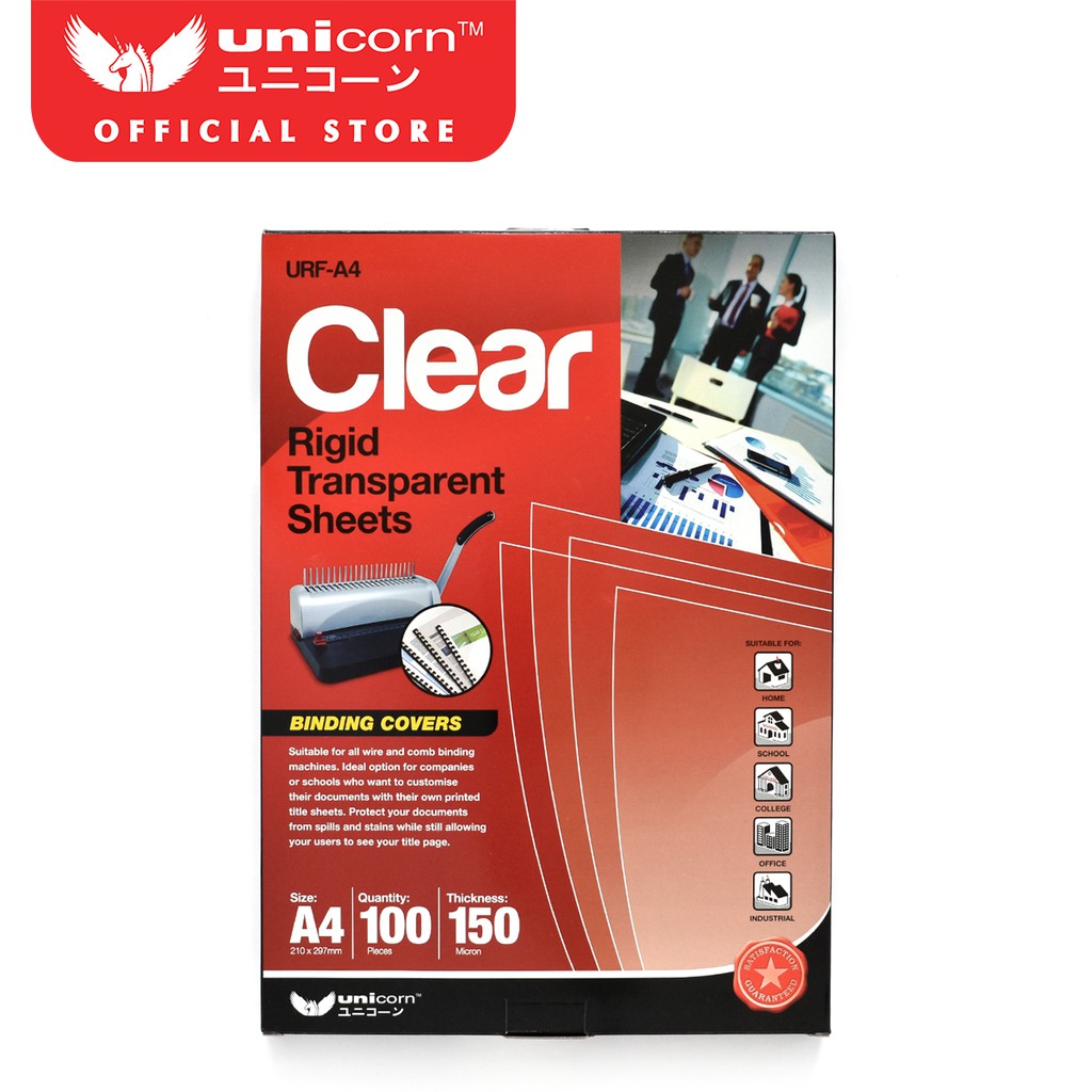 Unicorn Stationery A4 100pcs Rigid Binding cover sheet / film URF-100PCS | Shopee Malaysia