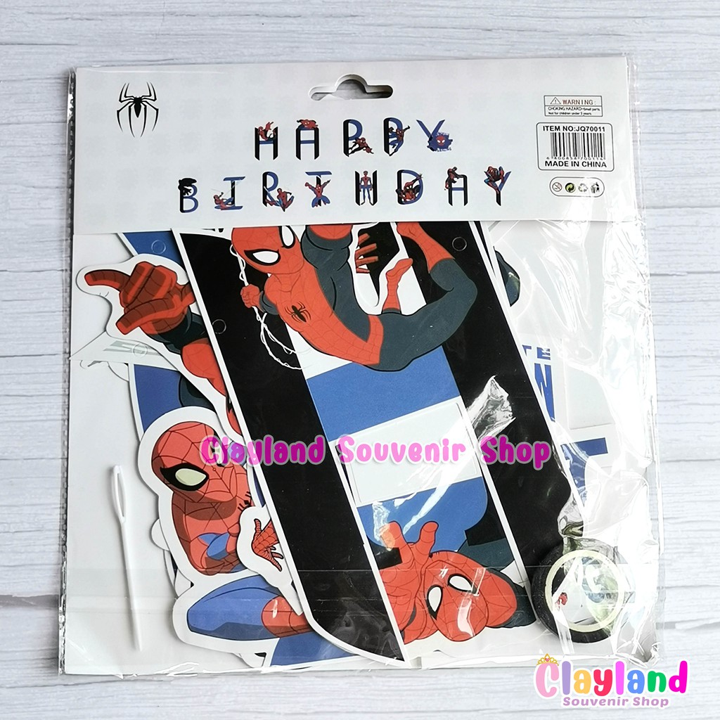 Super Hero Spider Banner Happy Birthday Banner Bunting | Shopee Malaysia