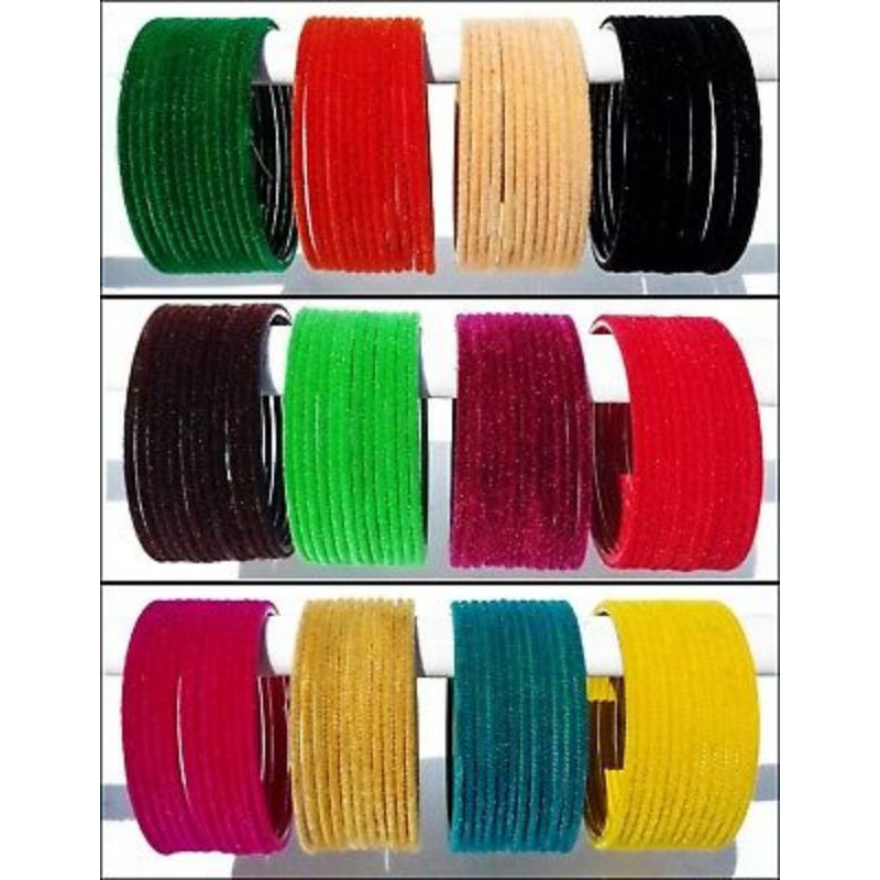 INDIAN WEAR VELVET BANGLE ( 12 pieces per set) | Shopee Malaysia