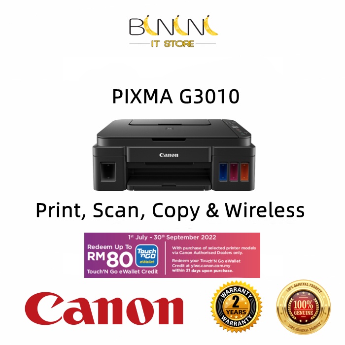 Canon PIXMA G3010 Refillable Ink Tank Wireless All-In-One for High Volume Printing Printer ...