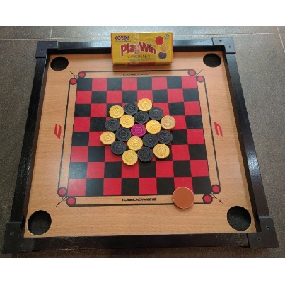 Wooden Carrom Board 2in1 Mini Draught Dam Haji Big Carrom Board Games ...