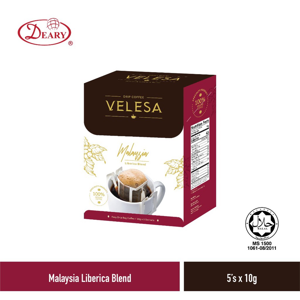 VELESA Drip Coffee Premium Malaysia Liberica Blend (10g x 5 Sachets x 1 ...