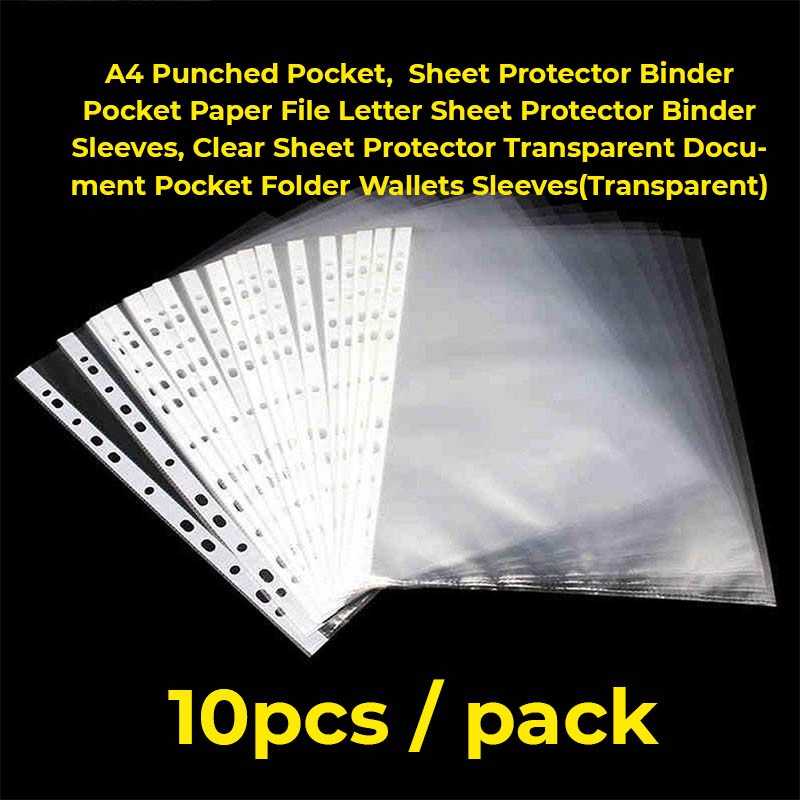 [ 1 Pack ] A4 Size 11 Holes Clear Holder Refill Sheet Protector ( 10pcs ...