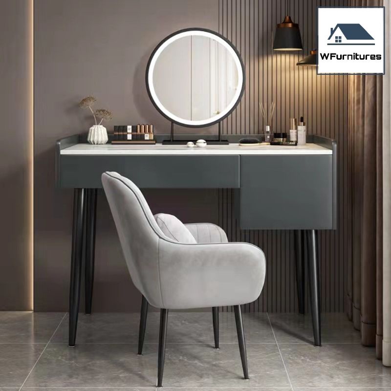 Classic Bedroom Makeup Table Dressing Table With Wrought Iron Legs ...