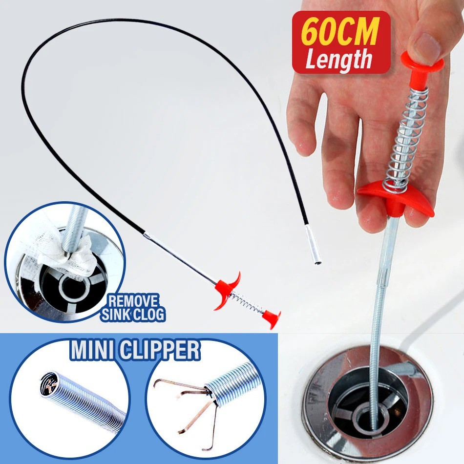 Pasarborong [ 60CM ] Flexible Sink Drainage Plumbing Cleaning Rod with ...