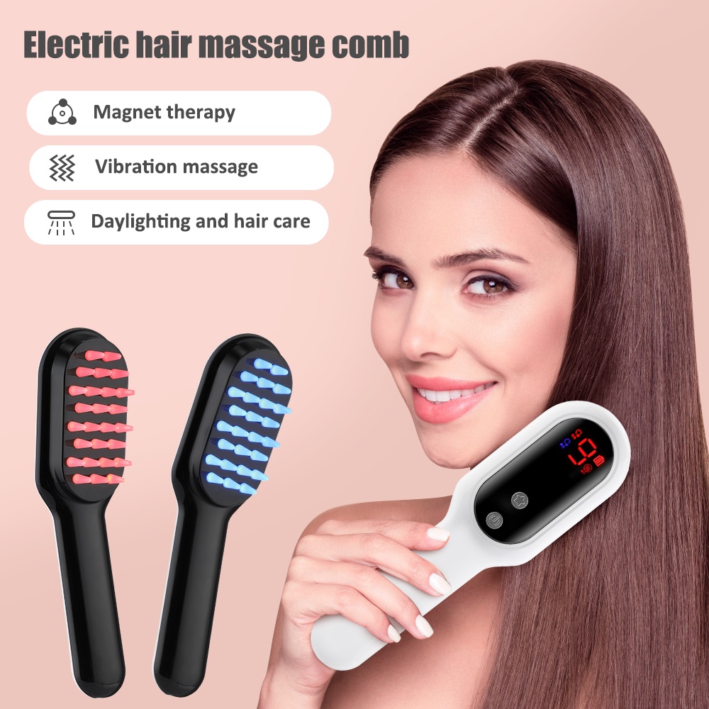Romyse Electric Massage Comb Meridian Head Massager Anti-hair Loss Red ...