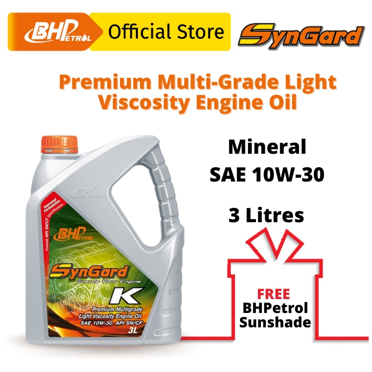 BHP SynGard K SAE 10W30 Premium Multigrade Light Viscosity Engine Oil ...