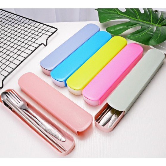 Stainless steel tableware gift box student chopsticks, fork, spoon and ...