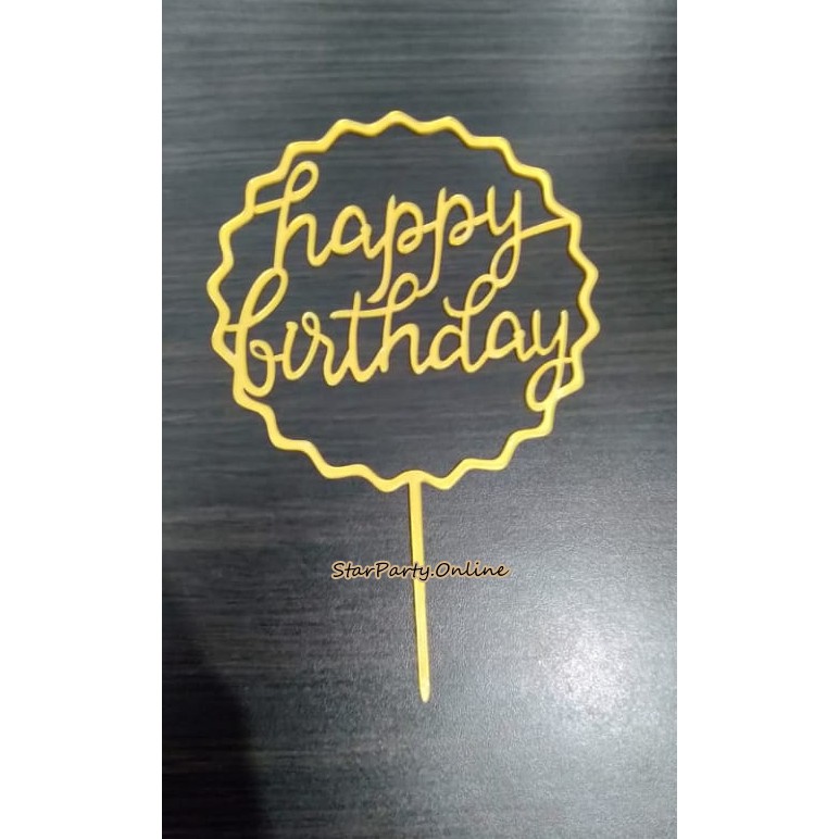 Hbd Zigzag Gold Acrylic Topper/Mix Topper/Cake Topper /Cake Topper ...