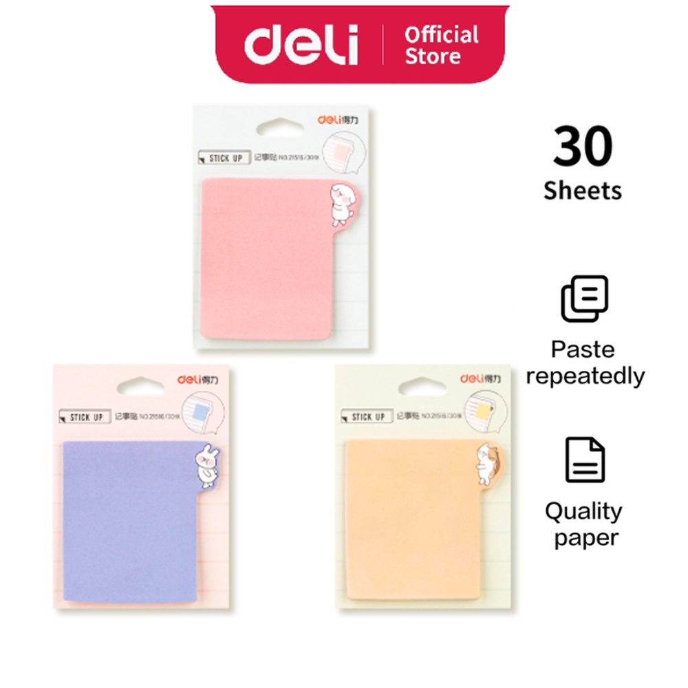 Deli Sticky Notes 21516 Stick Up 30 Sheets Cartoon Shaped Macaron ...