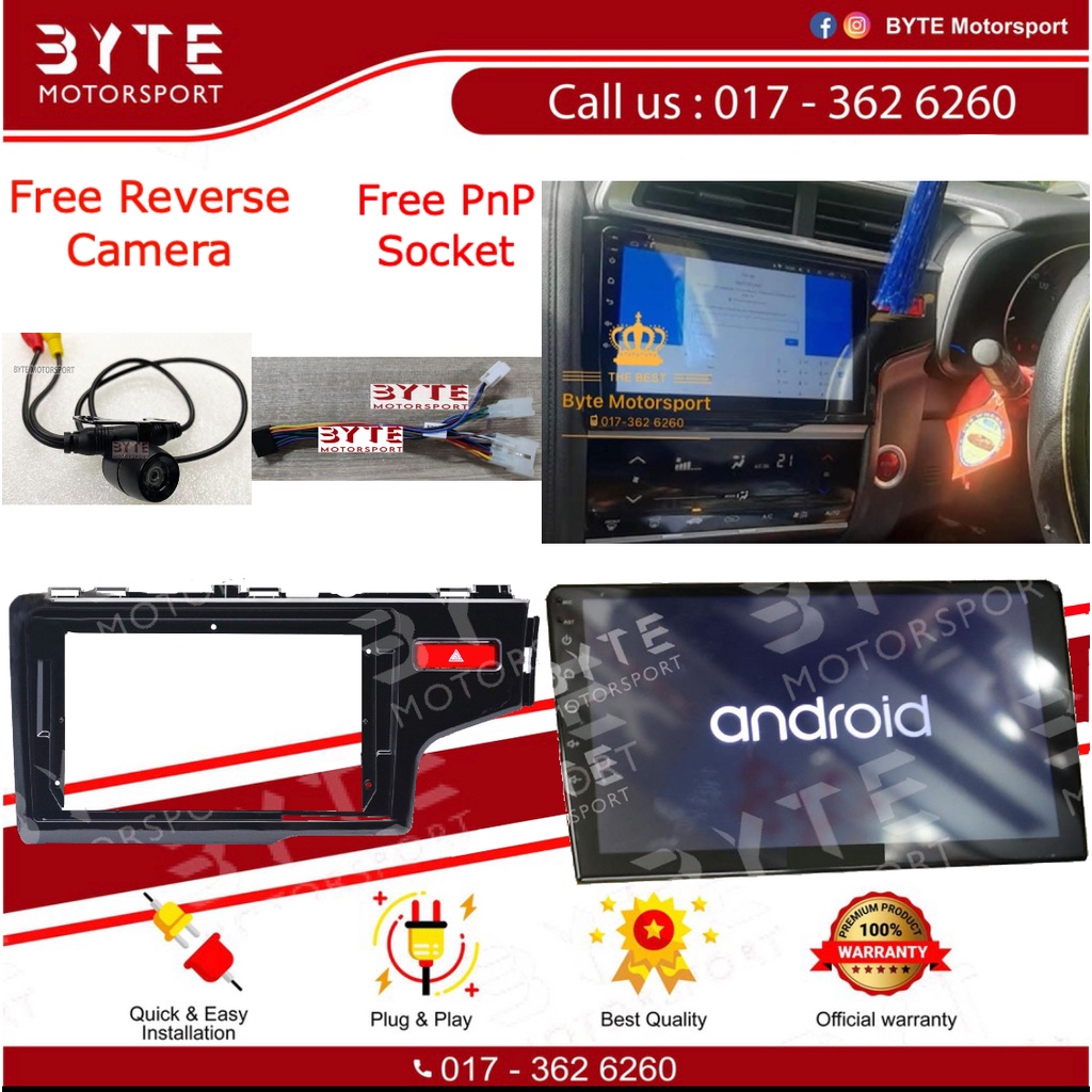 🇲🇾🔌Android Player Honda Jazz 2014-2019 💯FOC Reverse Camera💯 🔌 | Shopee ...