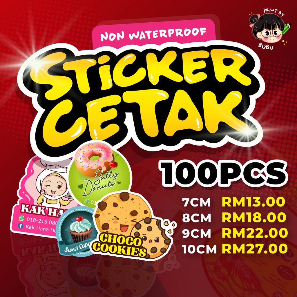 🔶7CM TO 10CM🔶 100PCS MIRRORCOAT STICKER LABEL PRINTING | Shopee Malaysia