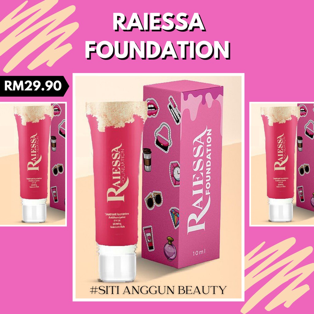 🔥ORIGINAL HQ🔥 RAIESSA FOUNDATION + FREE GIFT | Shopee Malaysia