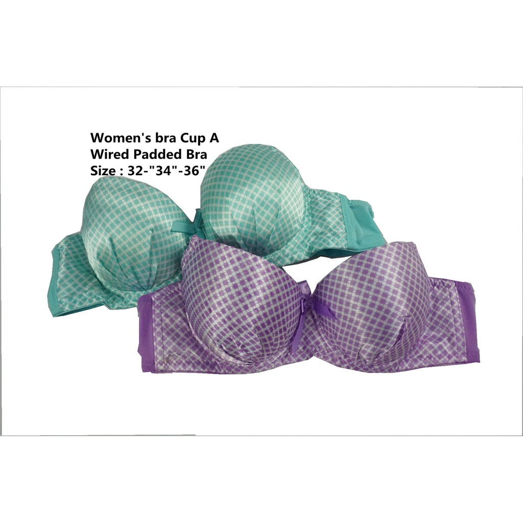 [LOCAL READY STOCK] Bra #016 Women's Cup A / Wired Padded Bra Size 32 ...