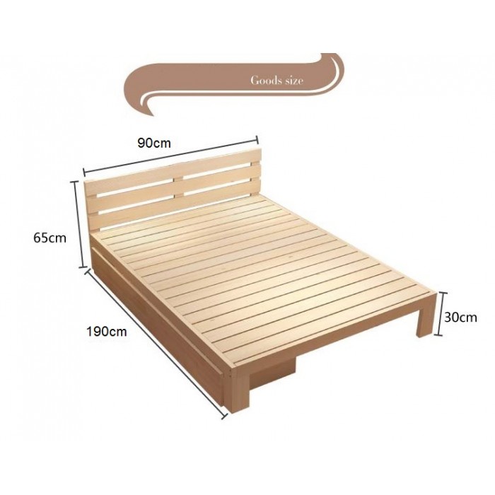 OSUKI Solid Wood Single Size Bed Frame (190 x 90cm) | Katil Kayu ...