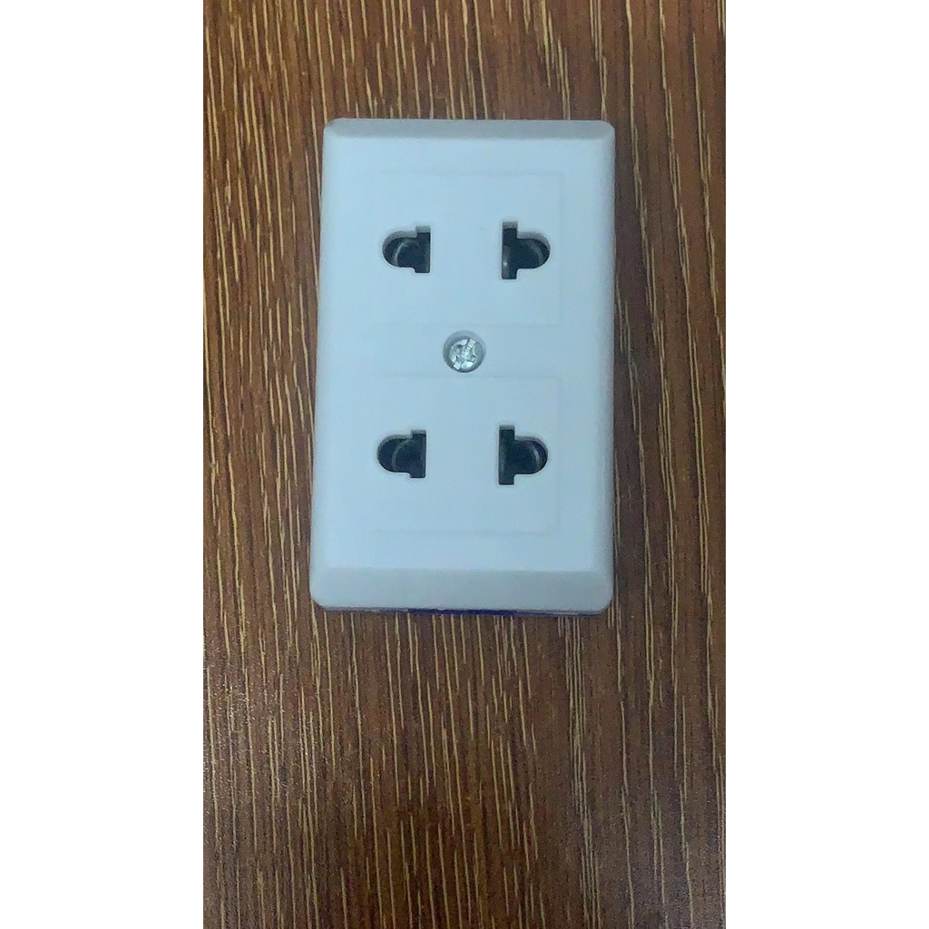 Outlet 2 Gang SURFACE TYPE SOCKET PLASTIC Outlet Socket Power Outlet ...